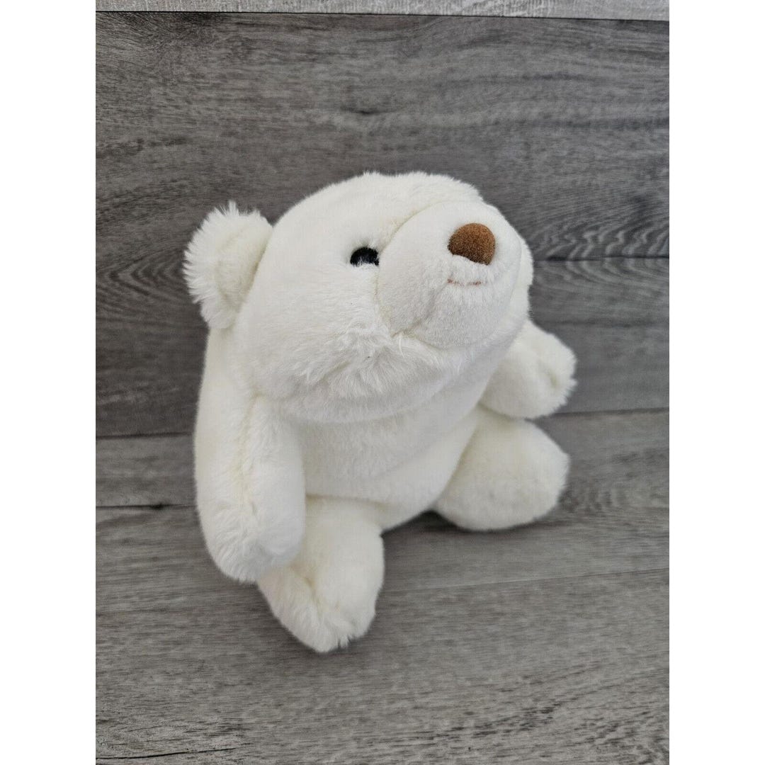 GUND Snuffles Polar Bear Plush White Sitting Chubby Chunky Soft Toy 8 ...