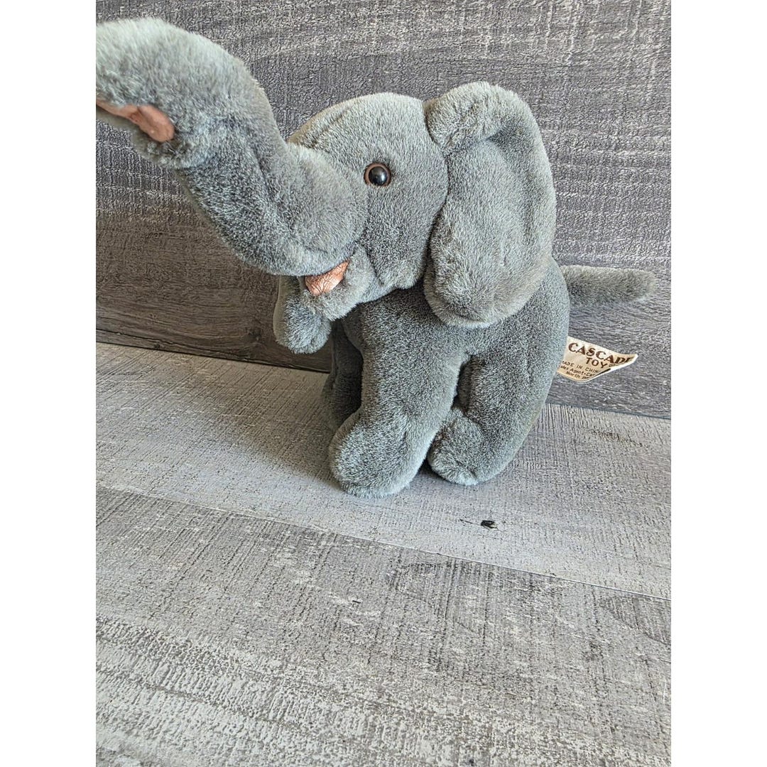 Cascade Toy Elephant Plush Stuffed Animal Toy Gray 7” Tall 9” Long ...
