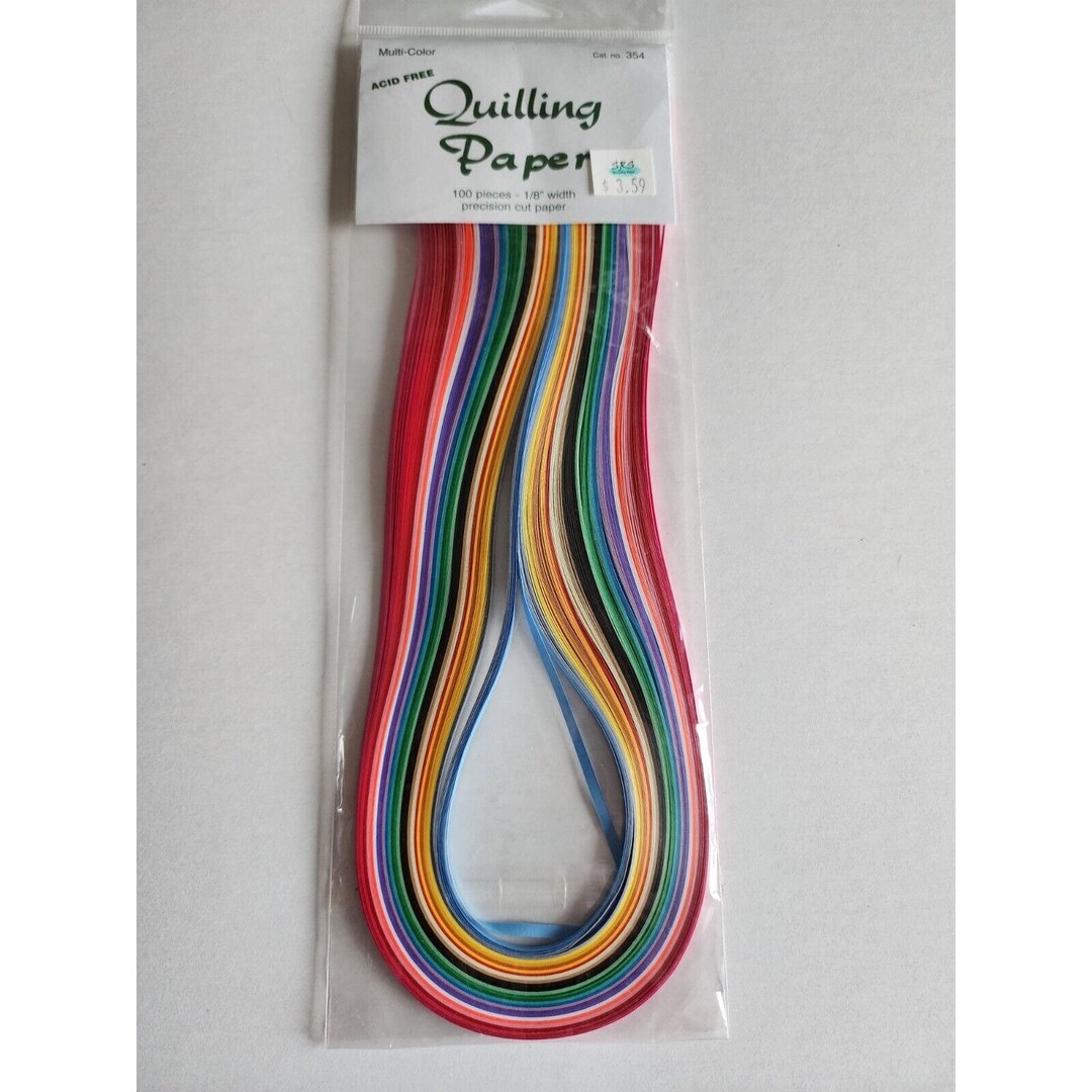 LCCC Quilling Paper Rainbow Assortment Sealed 100 Pcs 1/8" Paper Crafts ...