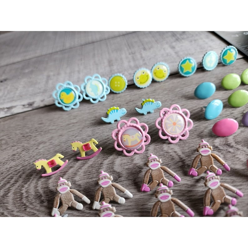 Scrapbook Craft Card Journal Embellishments Baby Girl Boy - Brads ...