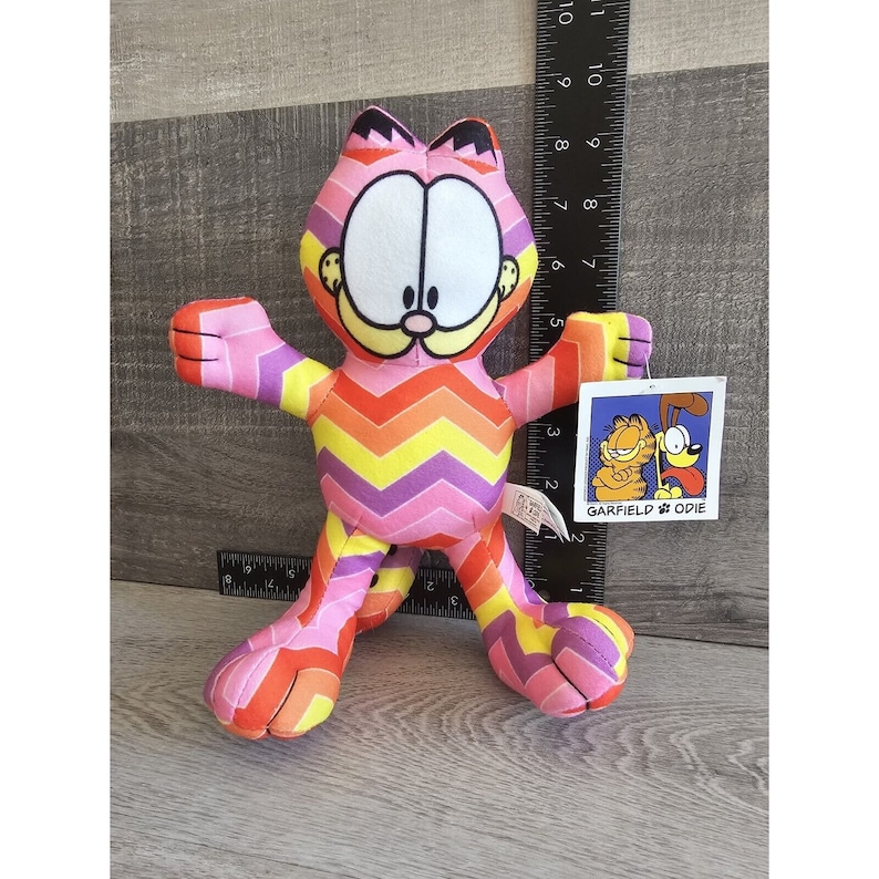 Garfield & Odie Plush 9 Toy Factory Chevron Striped PLUSH CAT Rainbow ...