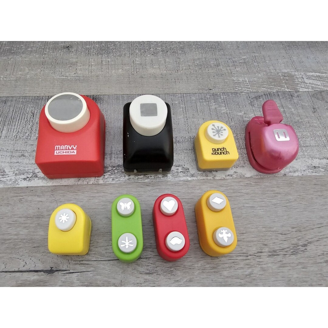 Paper Shapers Punch Marvy Shapes Square Circle Butterfpy Heart Misc Lot ...