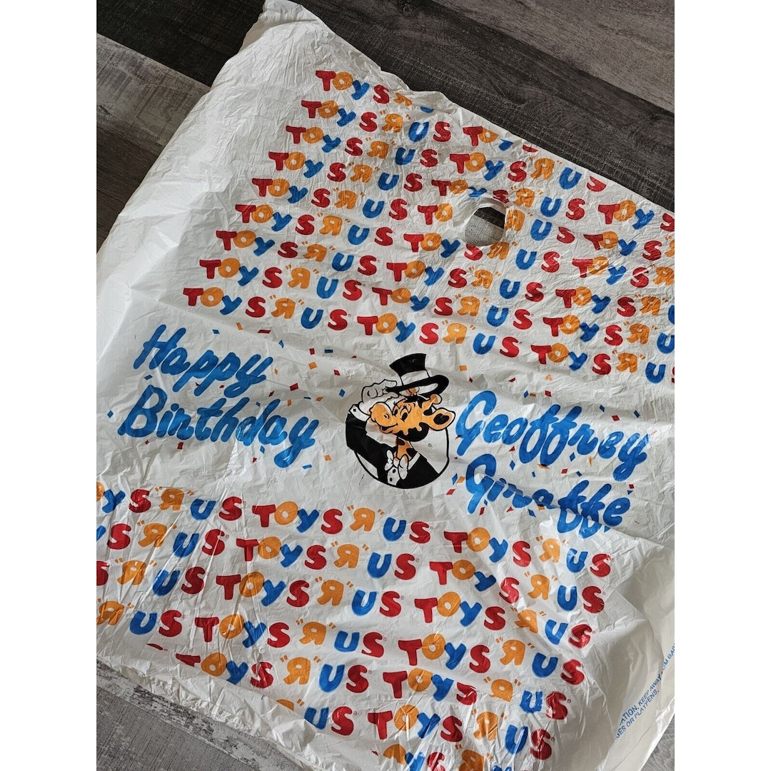 Vintage Toys R Us Large Plastic Shopping Bag 29 X 27 Geoffrey Happy ...