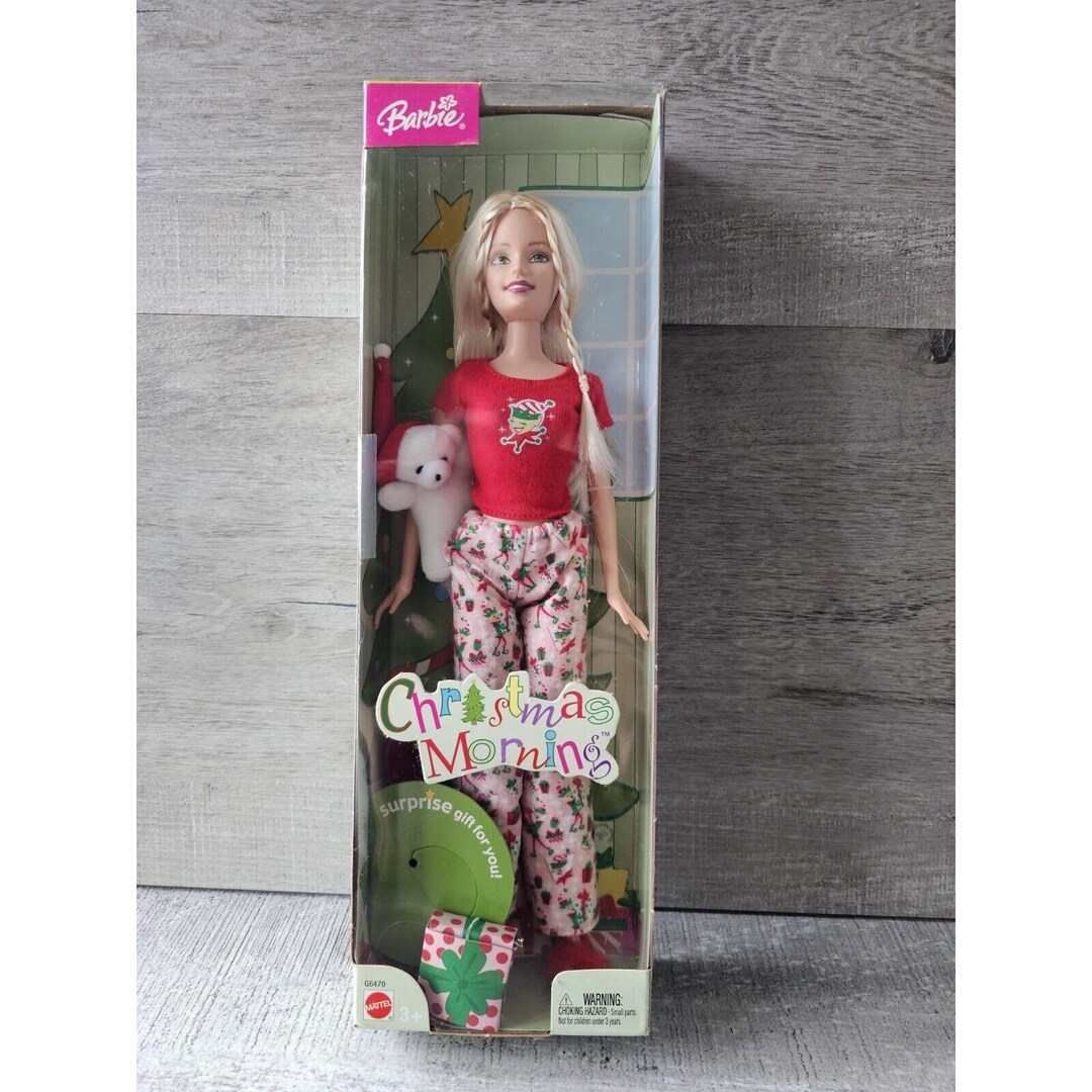 Vintage Barbie Christmas Morning Mattel Holiday Doll Blonde 2004 G6470 ...