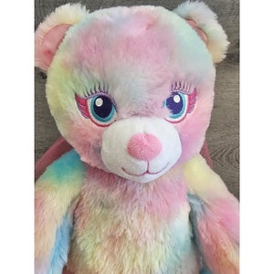 Build a Bear BAB Rainbow Fairy Pastel Bear Plush Wings Beary Fairy ...