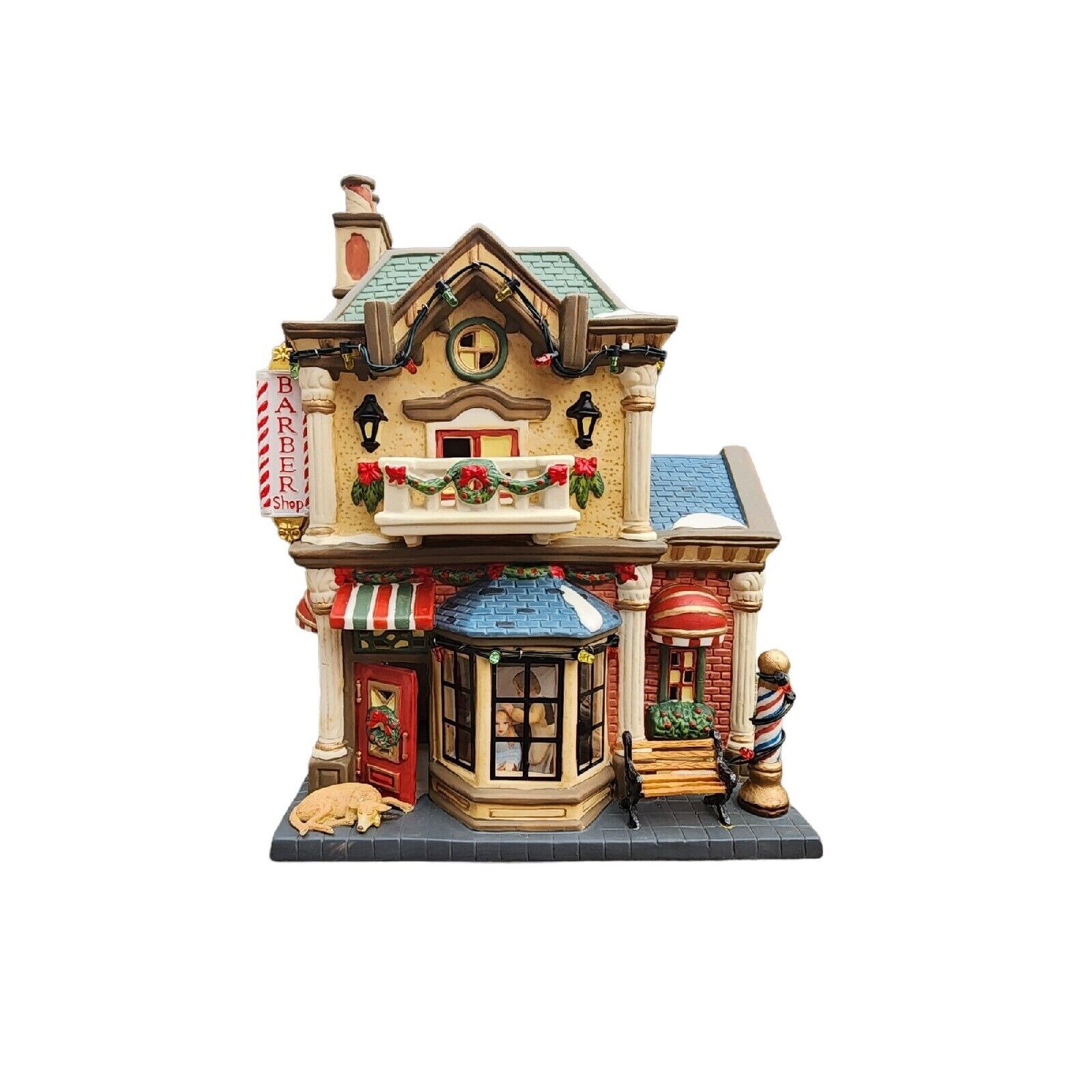 Heartland Valley Village Hand Painted Deluxe Porcelain Lighted Barber ...