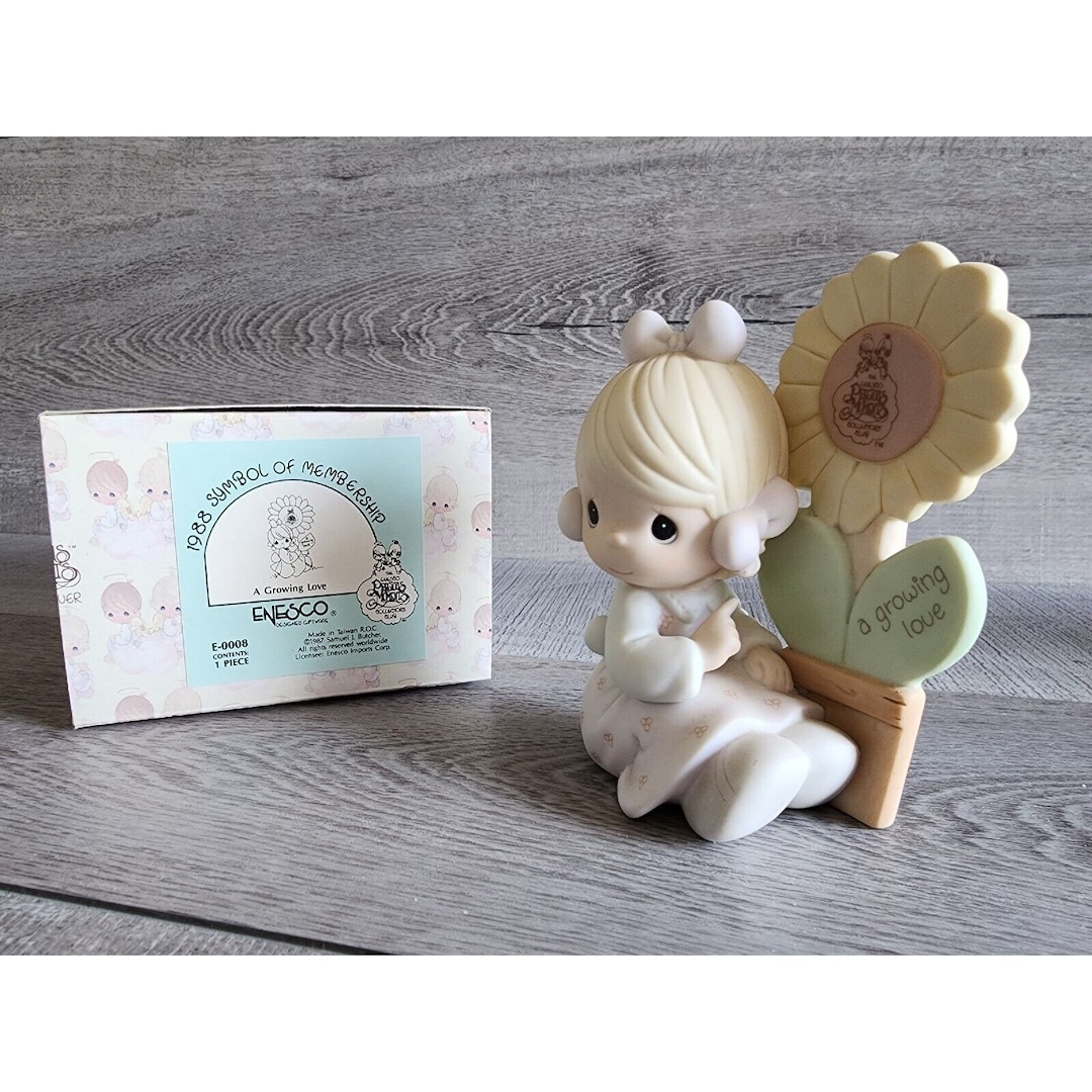 Precious Moments "a Growing Love" Figurine W/box ~ E0008 ~ 1987 - Etsy