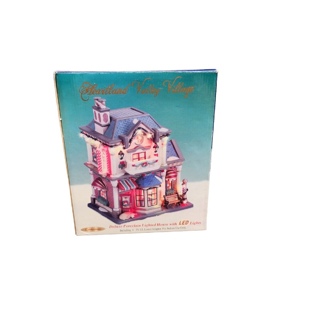 Heartland Valley Village Hand Painted Deluxe Porcelain Lighted Barber ...