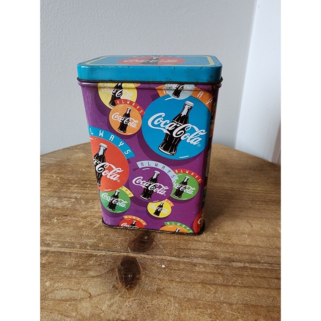 Vintage Coca Cola Tin With Removable Lid 'always Coca Cola' Colorful ...