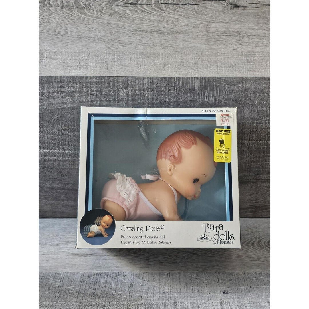 Vintage Battery Operated Tiara Dolls Crawling Pixie by Playmates New ...