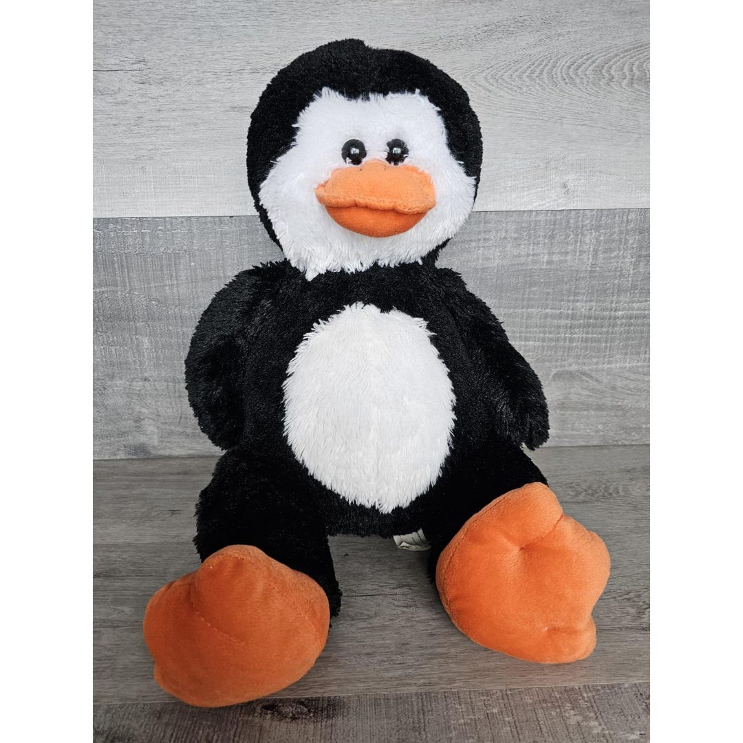 Kellytoy Black White Penguin Plush Soft Huggable Stuffed Animal Toy 12 ...