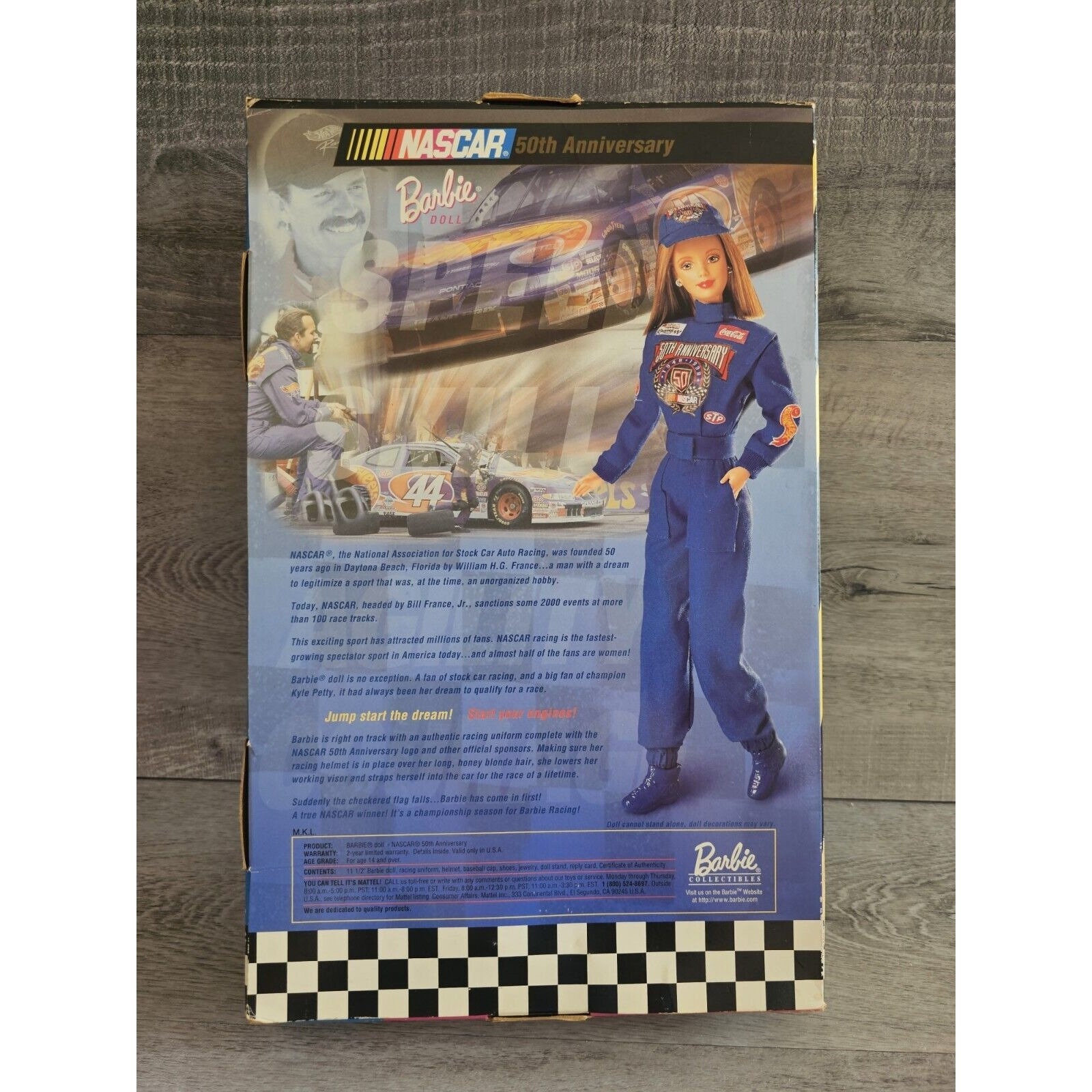 Vintage 50th Anniversary Nascar 1998 Barbie Doll Hot Wheels Kyle Petty ...