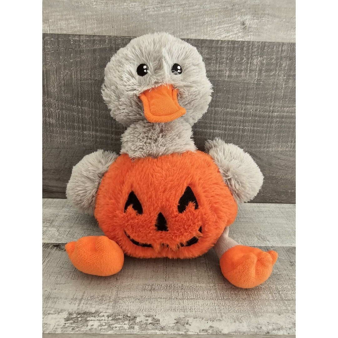 Htf Halloween Duck Plush Stuffed Animal Sitting 10" Duckling Gray Jack ...