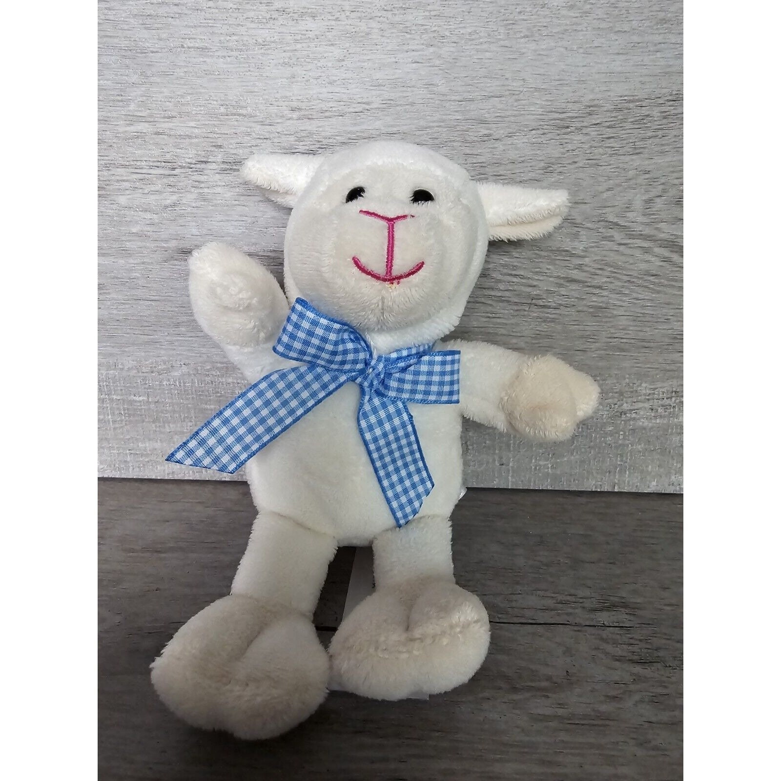 Animal Adventure White Lamb Sheep 6 Plush Stuffed Animal Toy Blue Ribbon Etsy UK