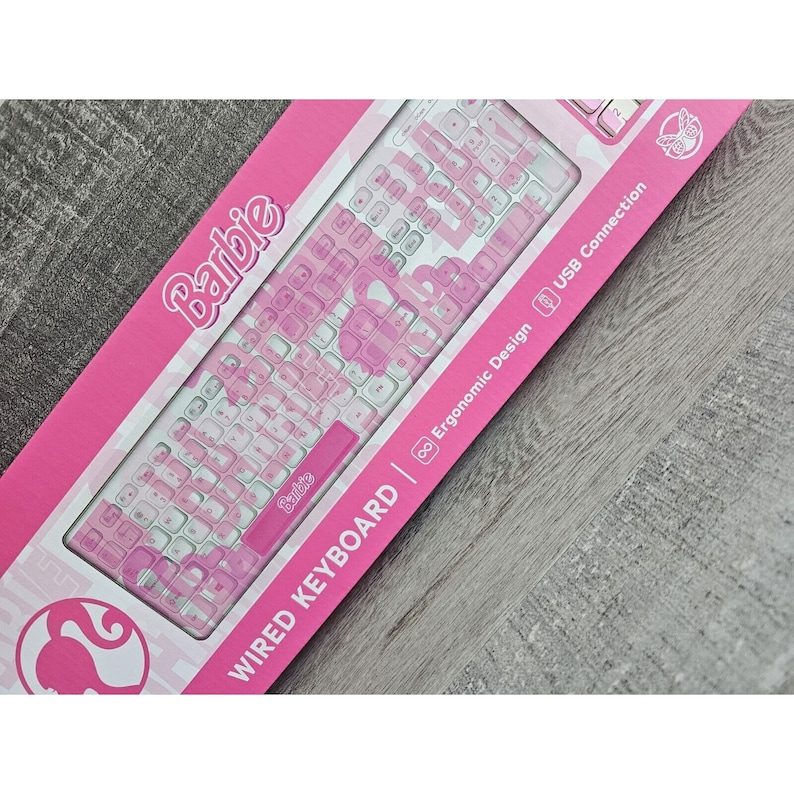 NEW Barbie Doll Wired Computer Keyboard W/usb Connection and Ergonomic ...