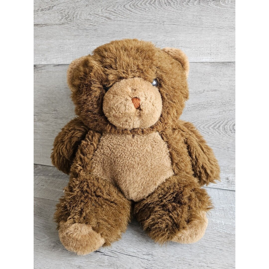 Vintage Kamar Brown Teddy Bear Plush Stuffed Cuddle Animal 11" Made in ...