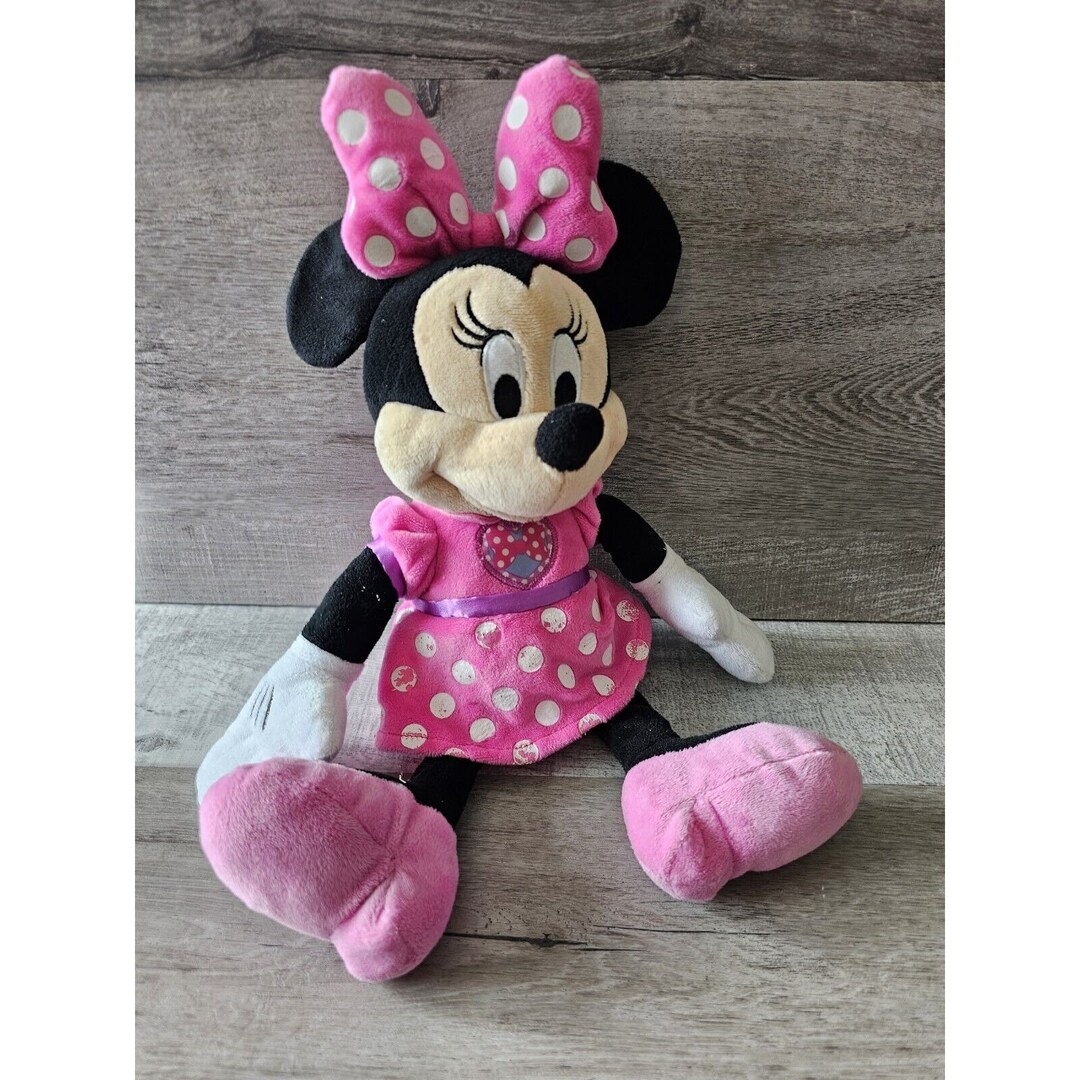 Disney Plush Stuffed Minnie Mouse Pink Polka Dots Talks Works! - Etsy