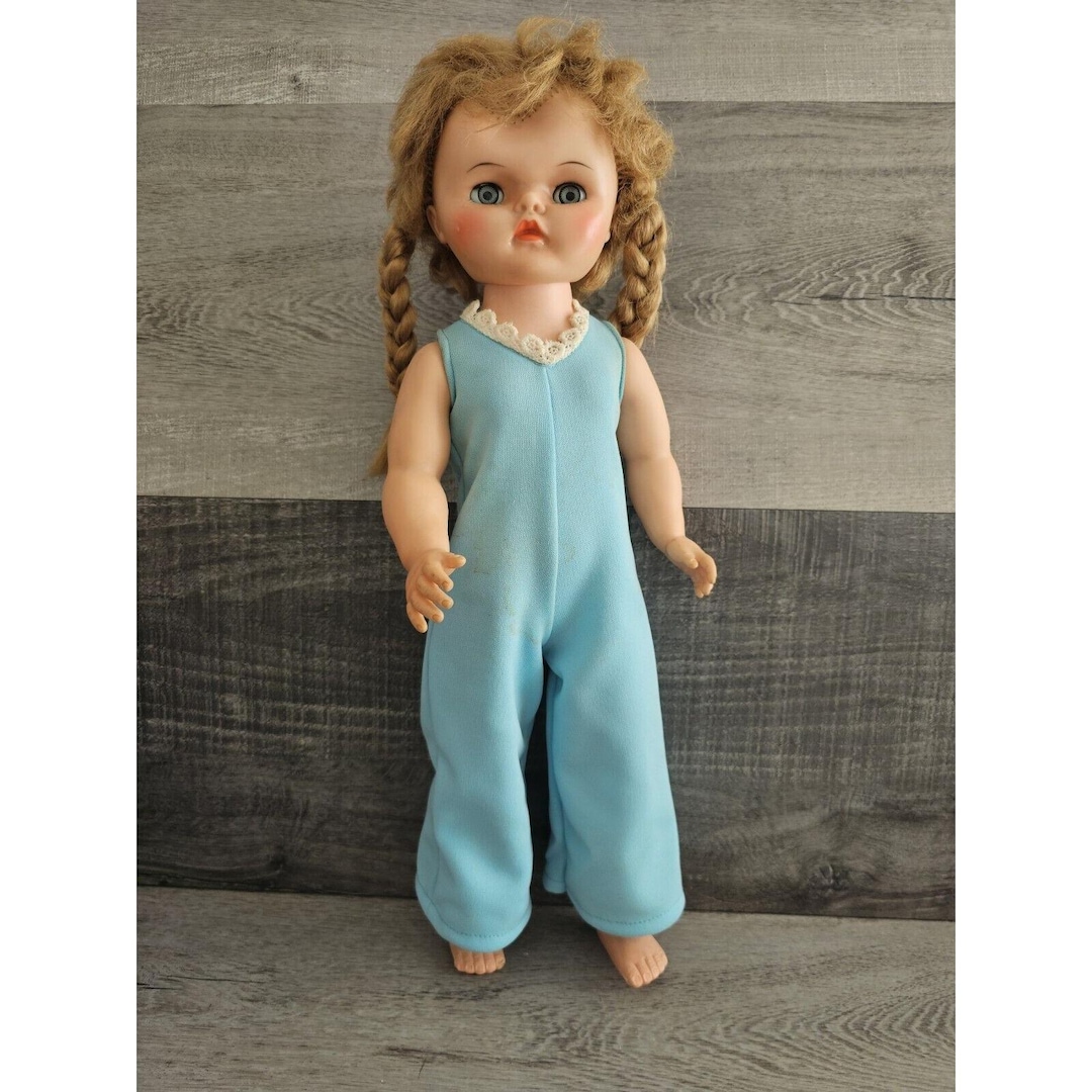 Vintage Eegee Doll Co Hard Plastic Sleep Eyes 19" Tall Straight Legs ...