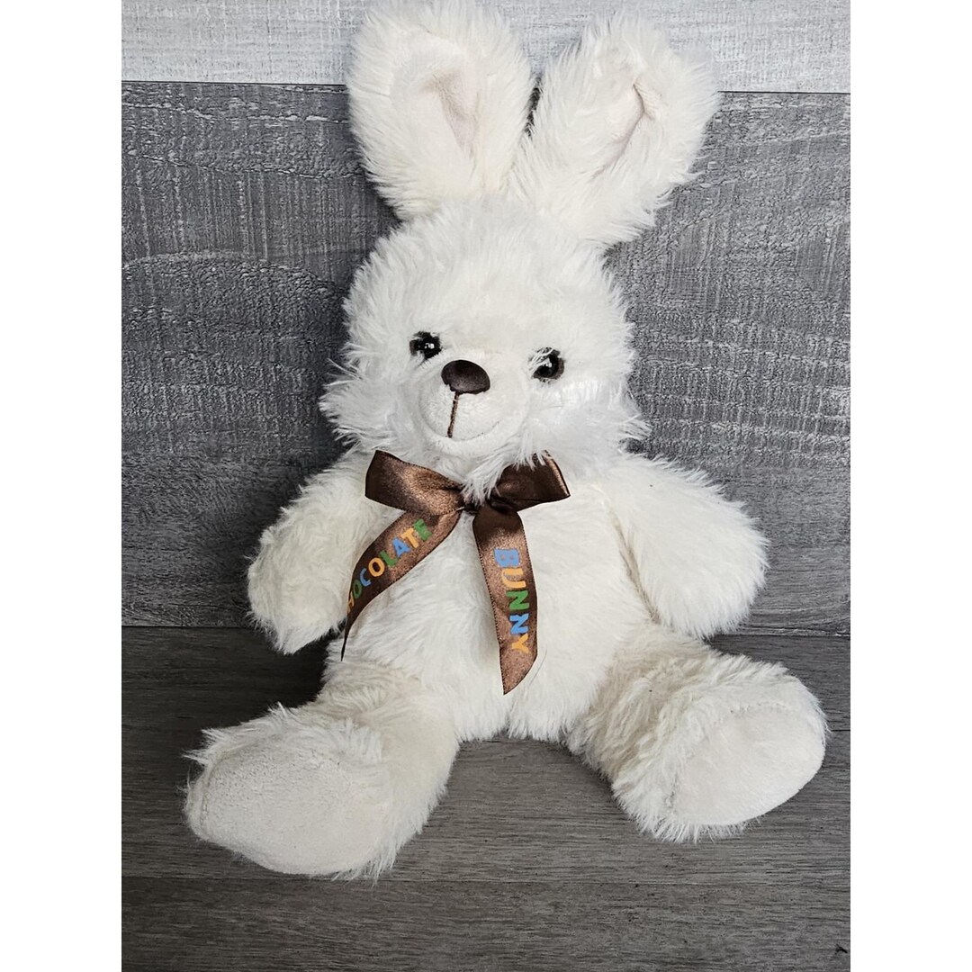 Dandee Bunny Rabbit Plush Stuffed Animal Chocolate Brown Bow 11" - Etsy
