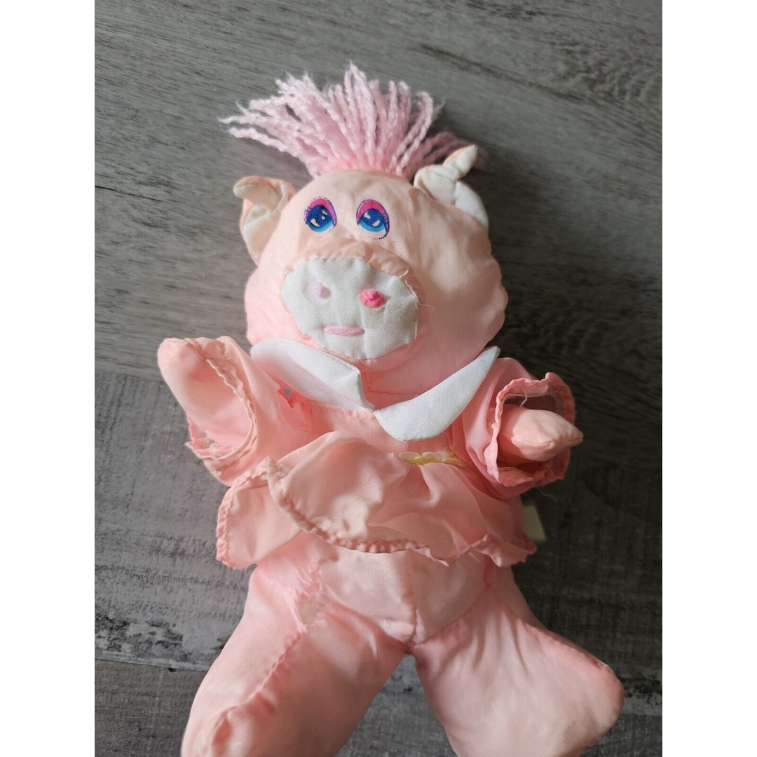 Vintage 1980s Puffalump 9" Pink Pig Plush Animal Hog W Dress - Etsy