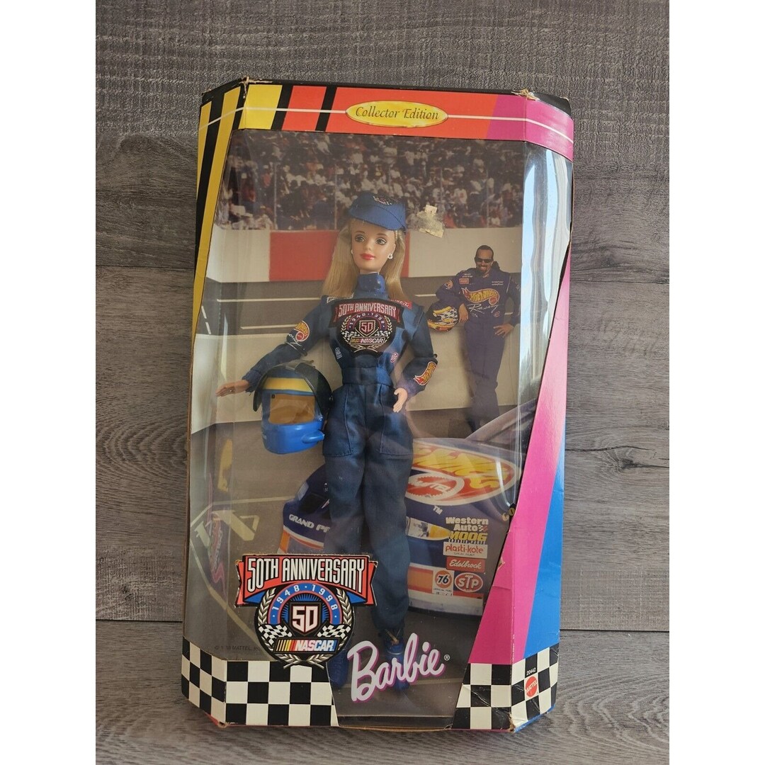 Vintage 50th Anniversary Nascar 1998 Barbie Doll Hot Wheels Kyle Petty ...