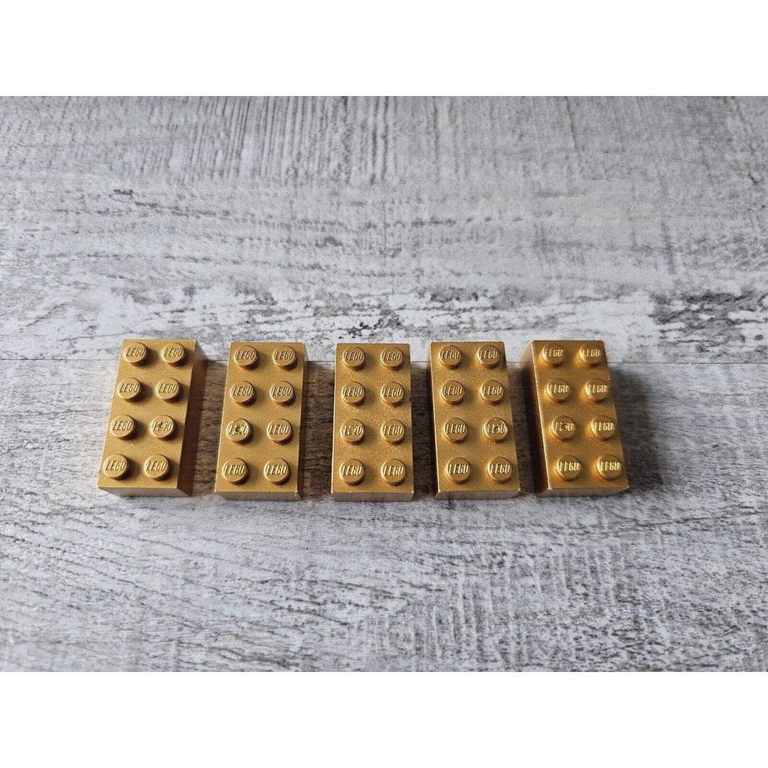 Lego Gold Brick 2 X 4, Rare, Lot of 5 - Etsy