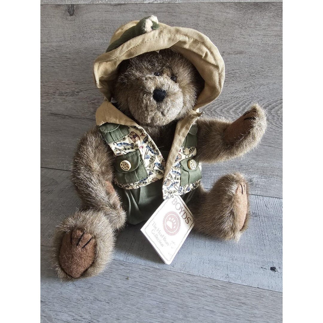 Boyd's Bear Orvis T Fisher With Tad the Frog on Hat Fisherman Teddy ...