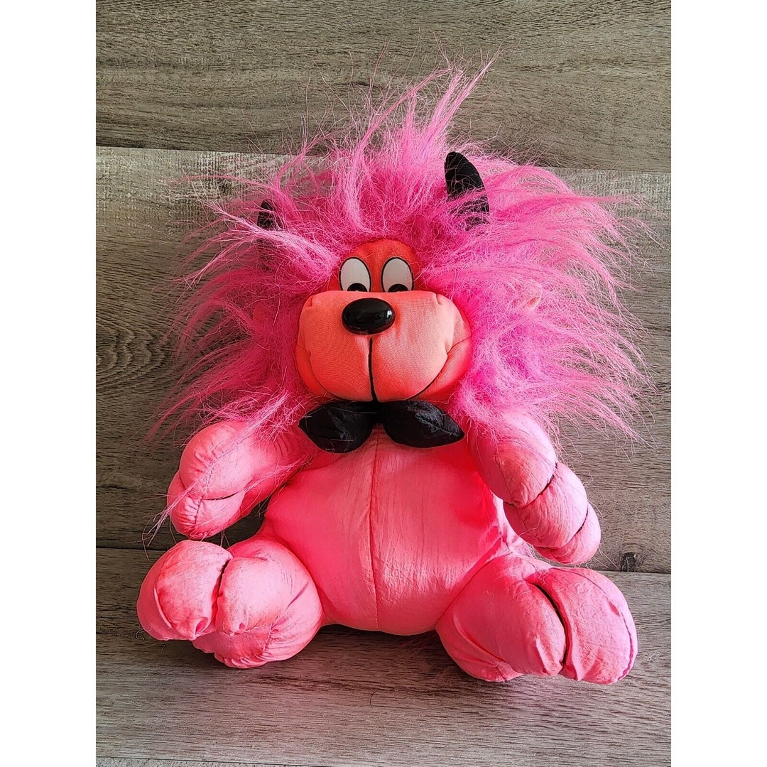 Toy O Rama Pink Devil 9 Plush Bow Tie Nylon Puff Plush 1990s Vintage - Etsy