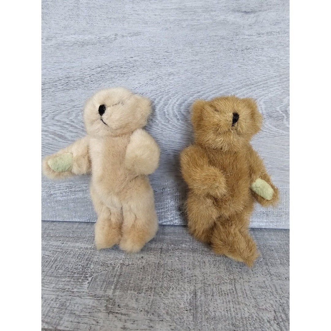 Vintage Jointed Teddy Bear Brown Lot of 2 Moveable Limbs Mohair Plush 5 ...