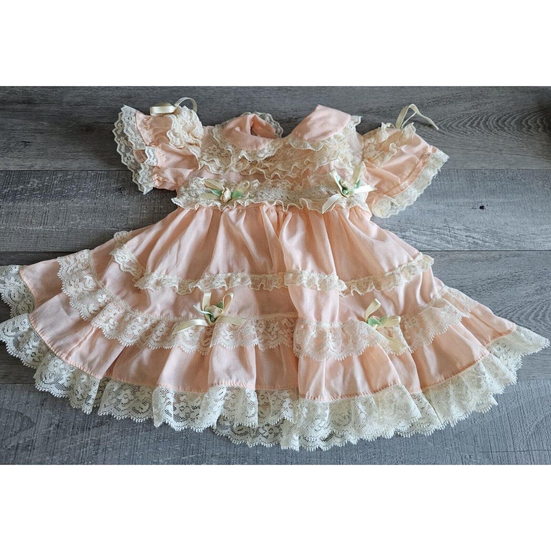 Vtg Baby Lee Jacqueline Boe Peep Frilly Peach Boutique Dress Doll HTF ...