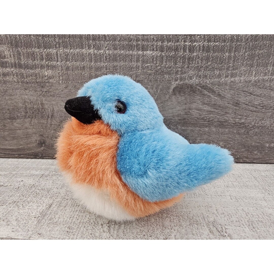 Vtg Plush Bird Real Bird Call Eastern Bluebird Sound Works Stuffed ...
