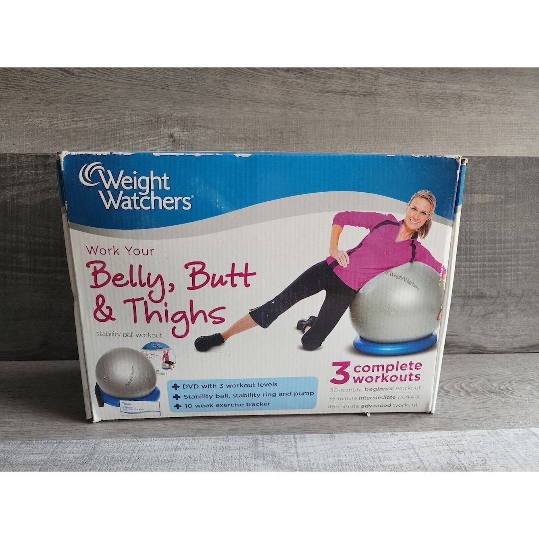 Weight Watchers ”belly, Butt & Thighs” Stability Ball-pump-ring and DVD ...