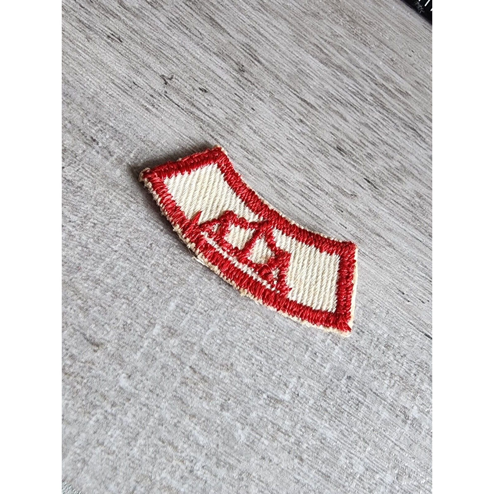 Vintage Boy SCOUT Red White Segment PATCH Tent BSA Camp Camping Badge ...