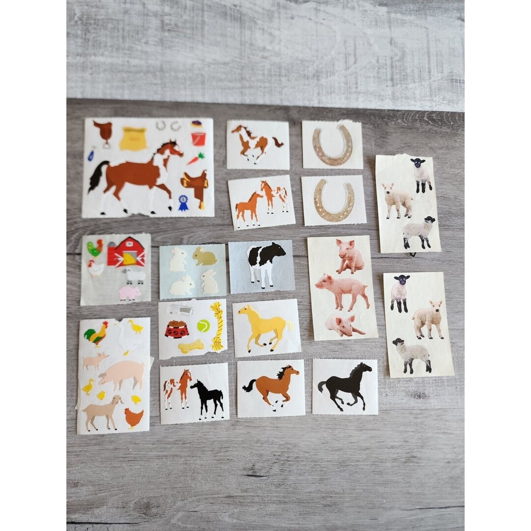 Scrapbook Stickers Farm Animals Horses Goats Pigs Cows Sheep LOT ...