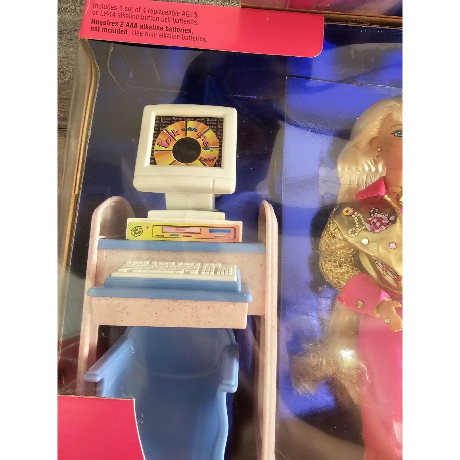 Vintage Talk With Me Programable Barbie W Computer Desk CD 17350 Mattel ...