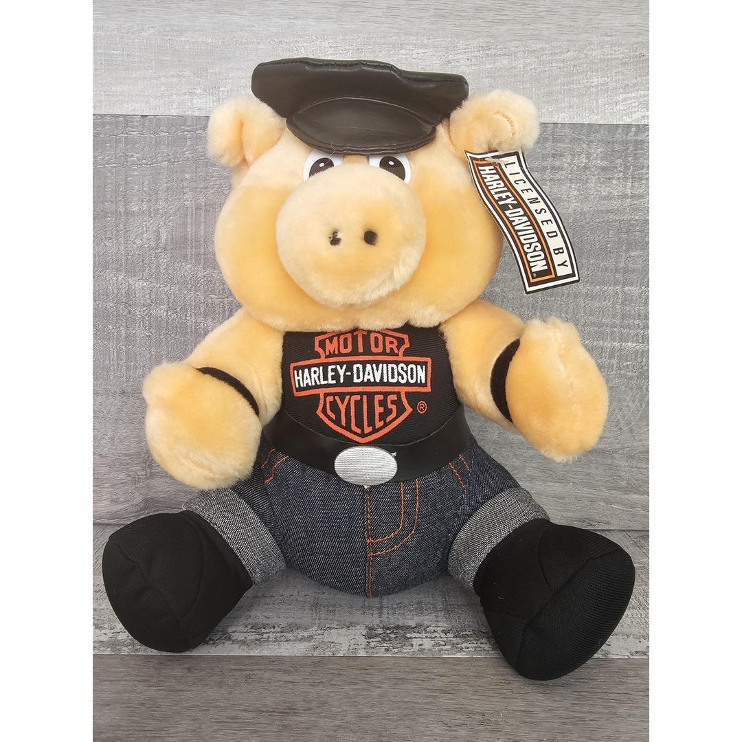 Vintage 1993 Harley Davidson Motorcycles Plush Hog Biker Pig Original ...