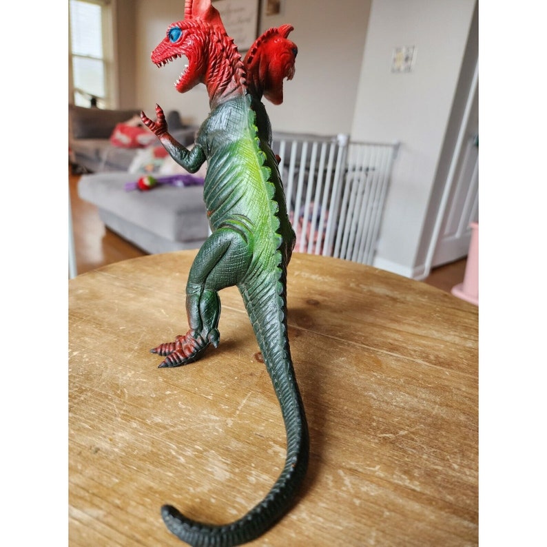 Two-headed Dragon Rubber Figure Vintage Red & Green Monster 8 1980s EUC ...