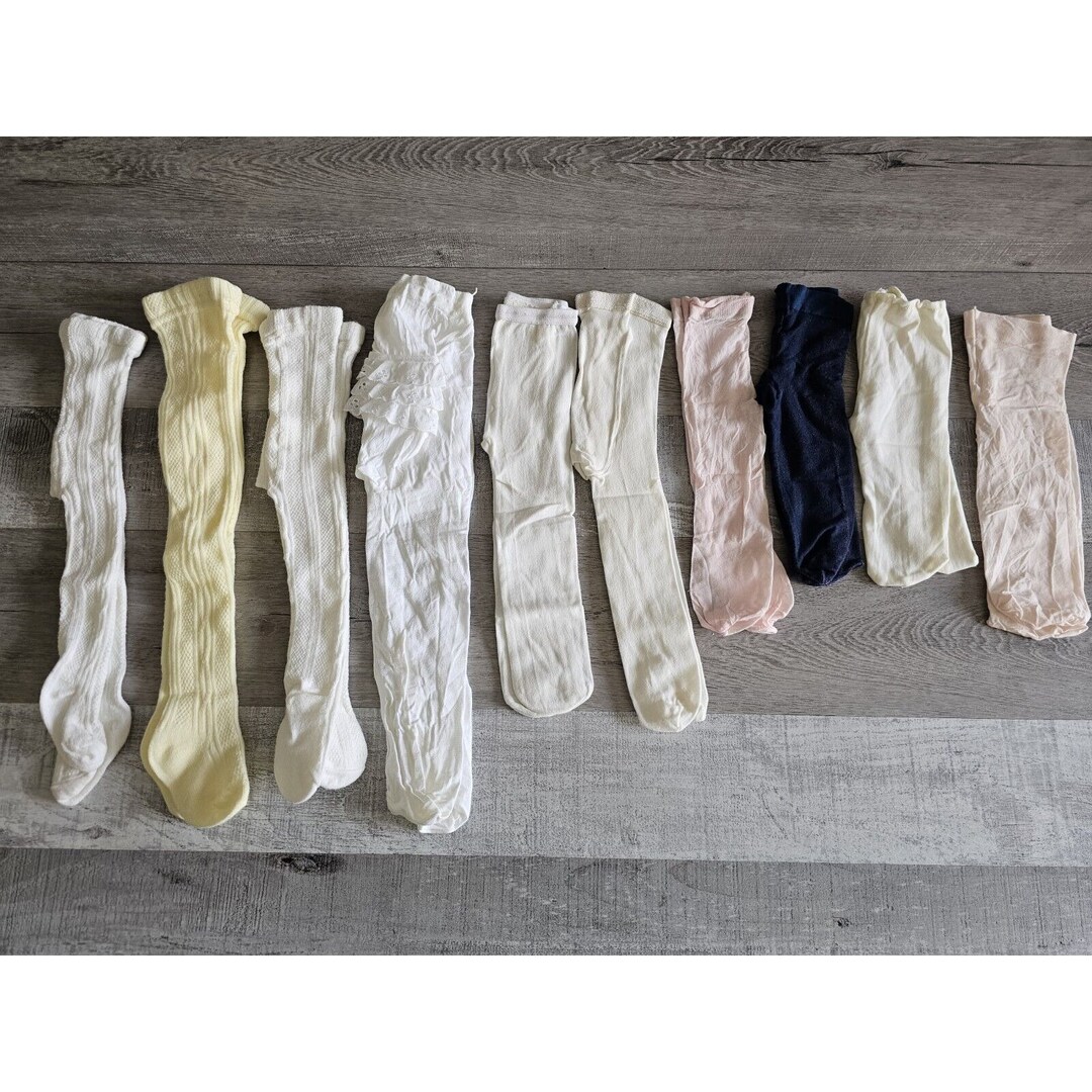 Vtg Baby Girl Lace Ruffle Bottom Tights LOT of 10 Reborn 0-9 Months ...