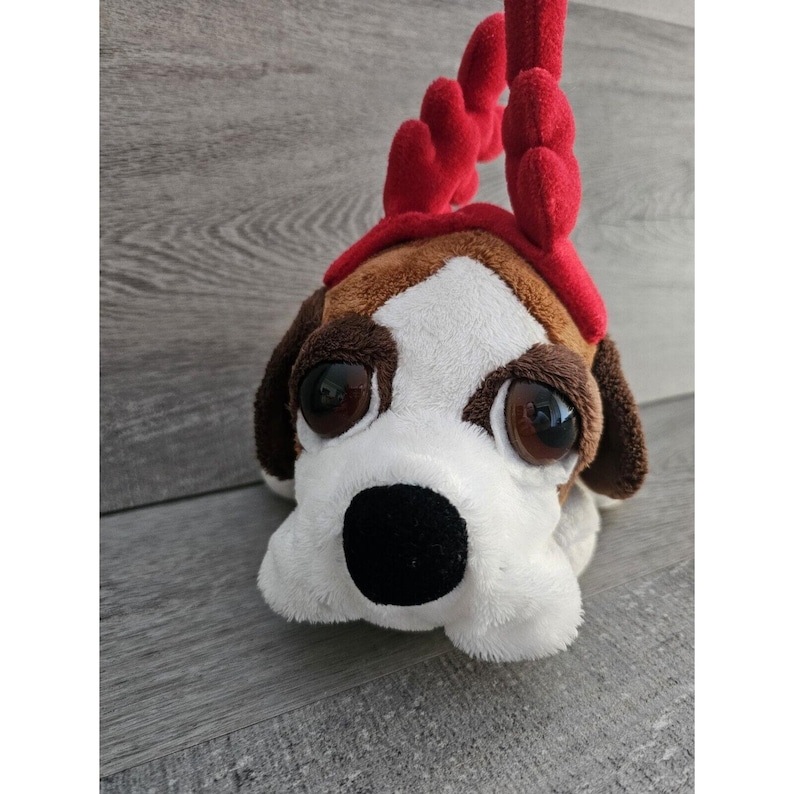 Russ Berrie Brandy St Bernard Puppy Dog Big Eyes Plush Stuffed Reindeer ...