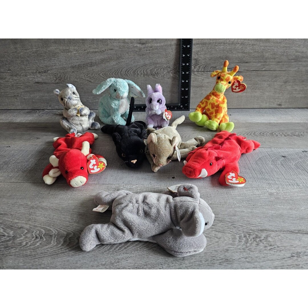 TY Beanie Baby LOT Red Bull Snort Grunt Cheddar Mel Spring April ...