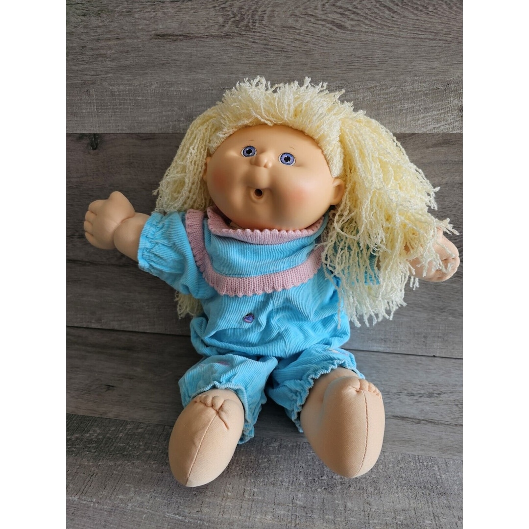 Vtg 1990 Hasbro Cabbage Patch Kids Doll First Ed Blonde Crimped Hair ...