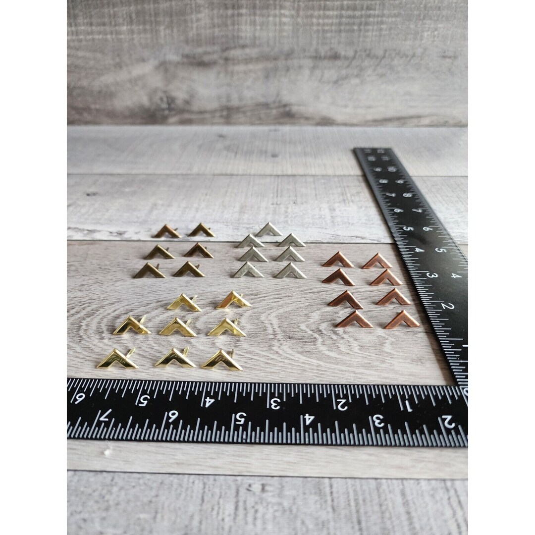 Scrapbook Craft Card Journal Embellishments Metal Photo Corners - Brads ...