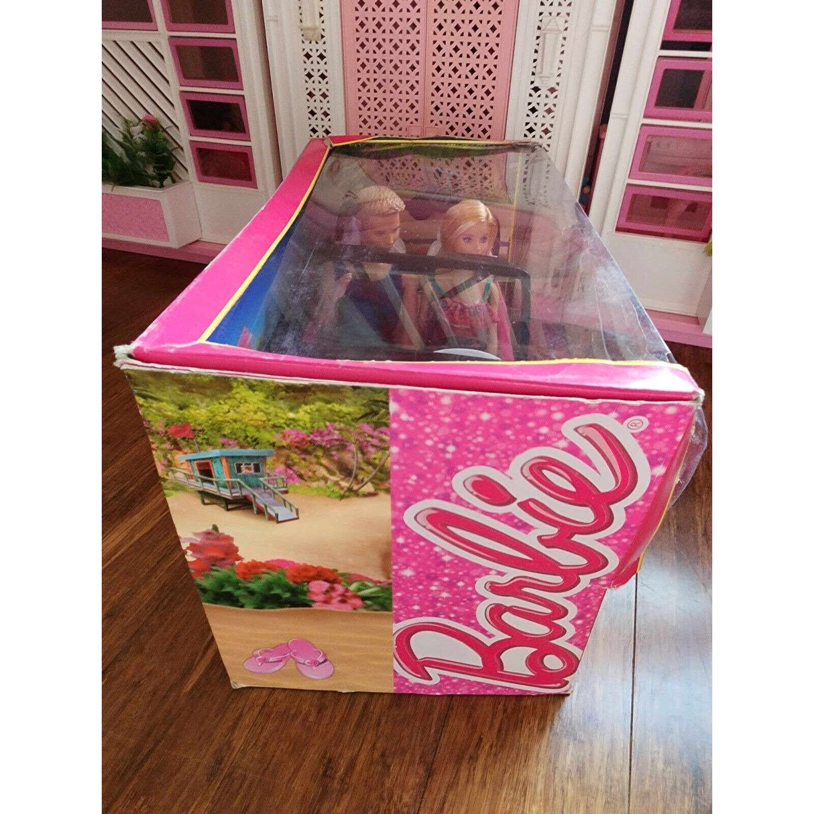 2013 Mattel BARBIE BEACH Cruiser Car Y6856 Barbie Ken Doll Car Jeep New ...