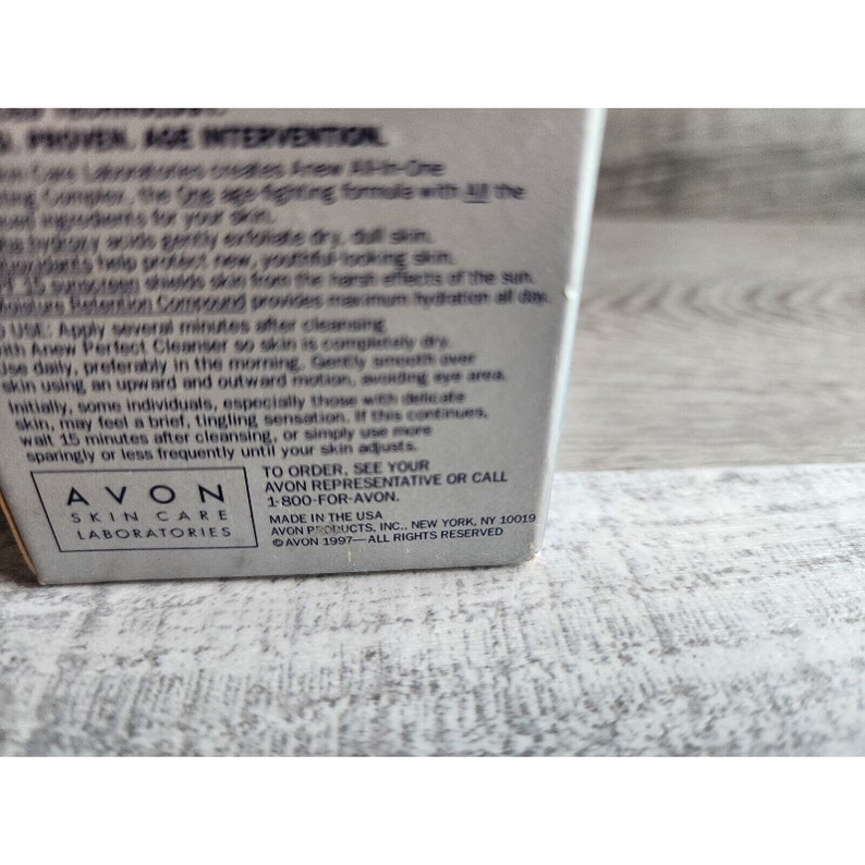 Avon Anew All-in-one Perfecting Complex SPF 15 Vintage 1997 New in Box ...