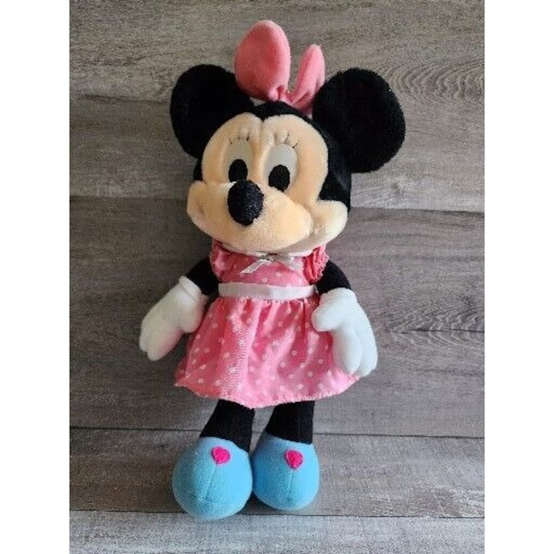 Vintage Disney Playskool Pink Polka Dot Minnie Mouse Plush 13" Stuffed ...