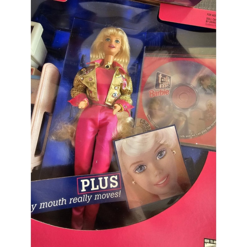 Vintage Talk With Me Programable Barbie W Computer Desk CD 17350 Mattel ...