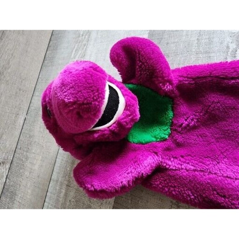 Vintage Barney the Purple Dinosaur Plush Hand Puppet 1993 Character Toy ...