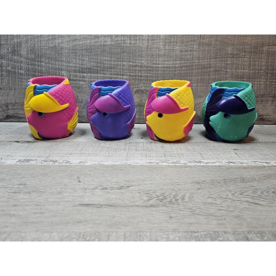 Set 4 Tropical Fish Beer Pop Soda Can Koozie Drink Holders Tiki Bar ...