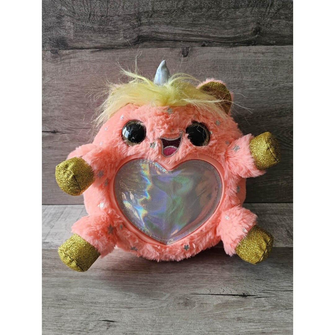 Zuru Rainbowcorns Unicorn Plush Stuffed Animal Pink Big Eyes Gold ...