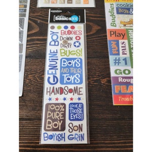 Lot of Scrapbook Stickers for Boys Epoxy K&co Deja Views Dad Boy ...